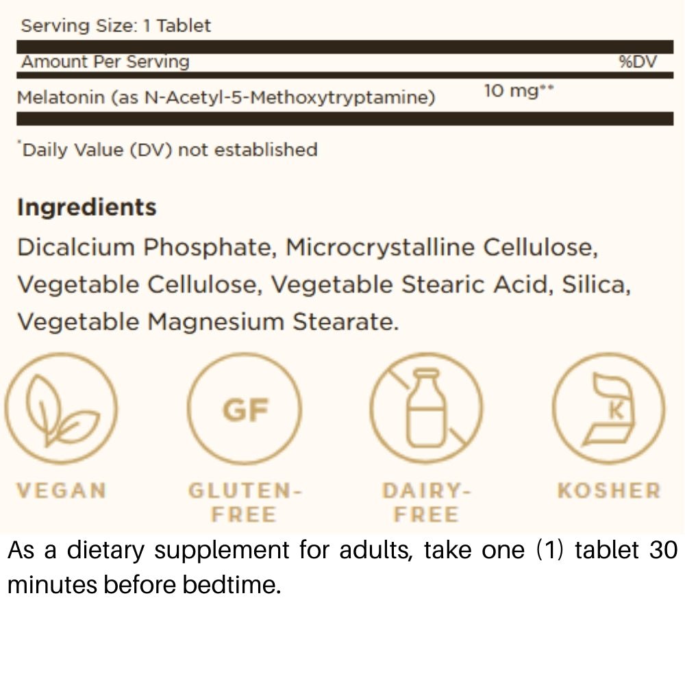 Solgar Melatonin 10 mg 60 tabs – The Supplement Warehouse Pte Ltd