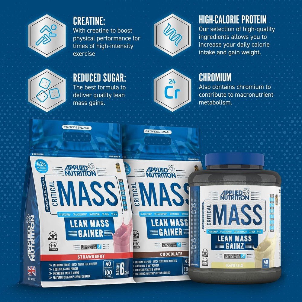 Applied Critical Mass Professional Lean Mass Gainer (per 60g scoop 17g ...